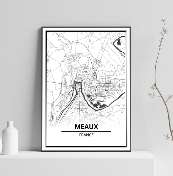 Affiche Carte Meaux | Affichea