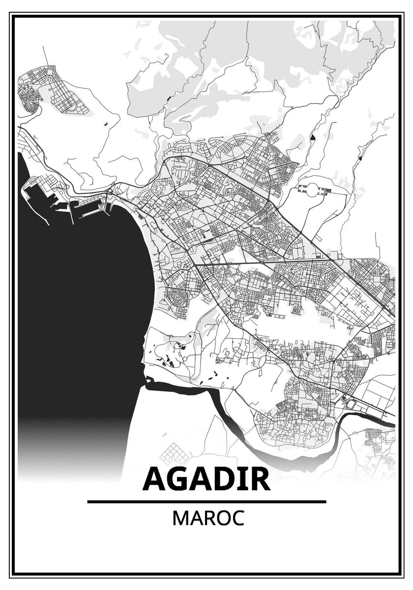 Affiche Carte Agadir | Affichea