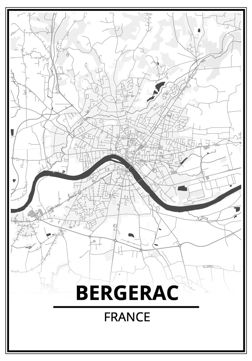 Affiche Carte Bergerac | Affichea