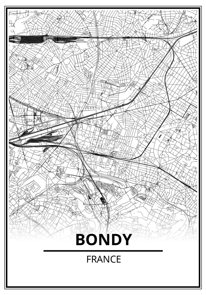 Affiche Carte Bondy | Affichea