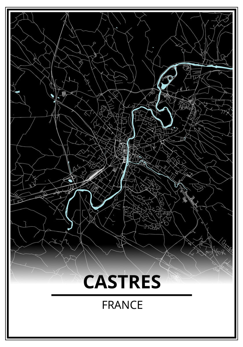 Affiche Carte Castres | Affichea