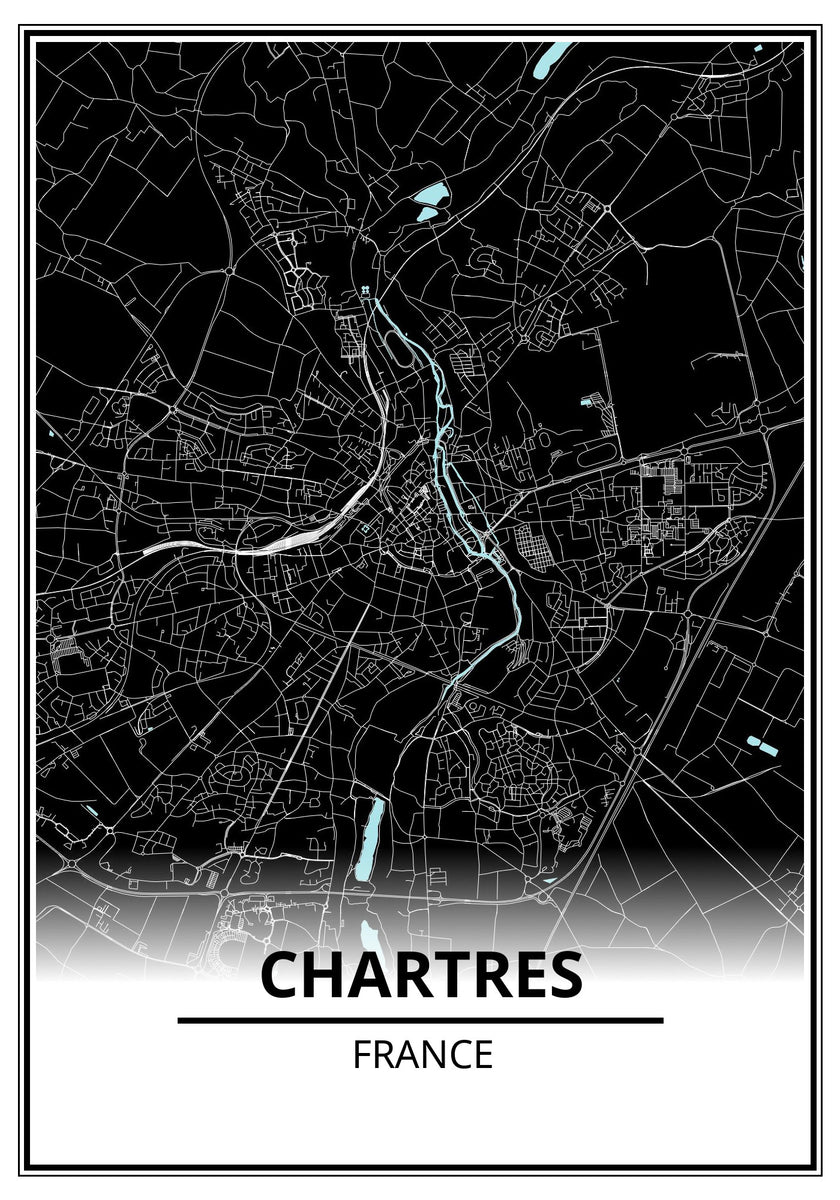 Affiche Carte Chartres | Affichea