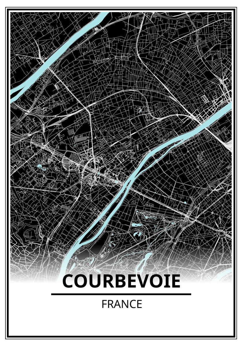 Affiche Carte Courbevoie | Affichea