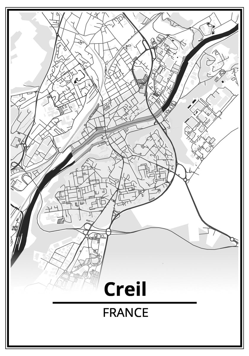 Affiche Carte Creil | Affichea