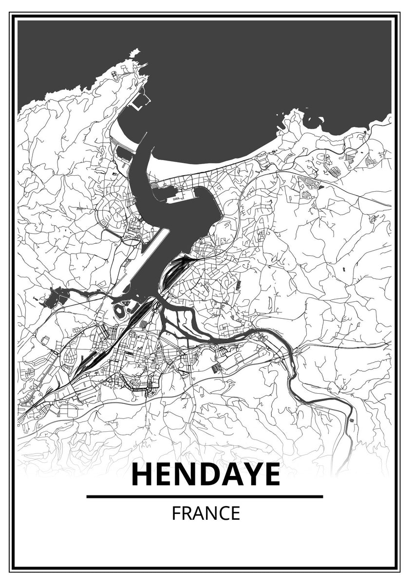 Affiche Carte Hendaye | Affichea