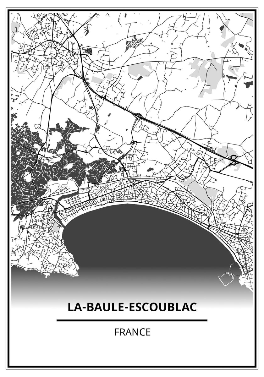Affiche La Baule-Escoublac, Carte Déco Ville Française | Affichea