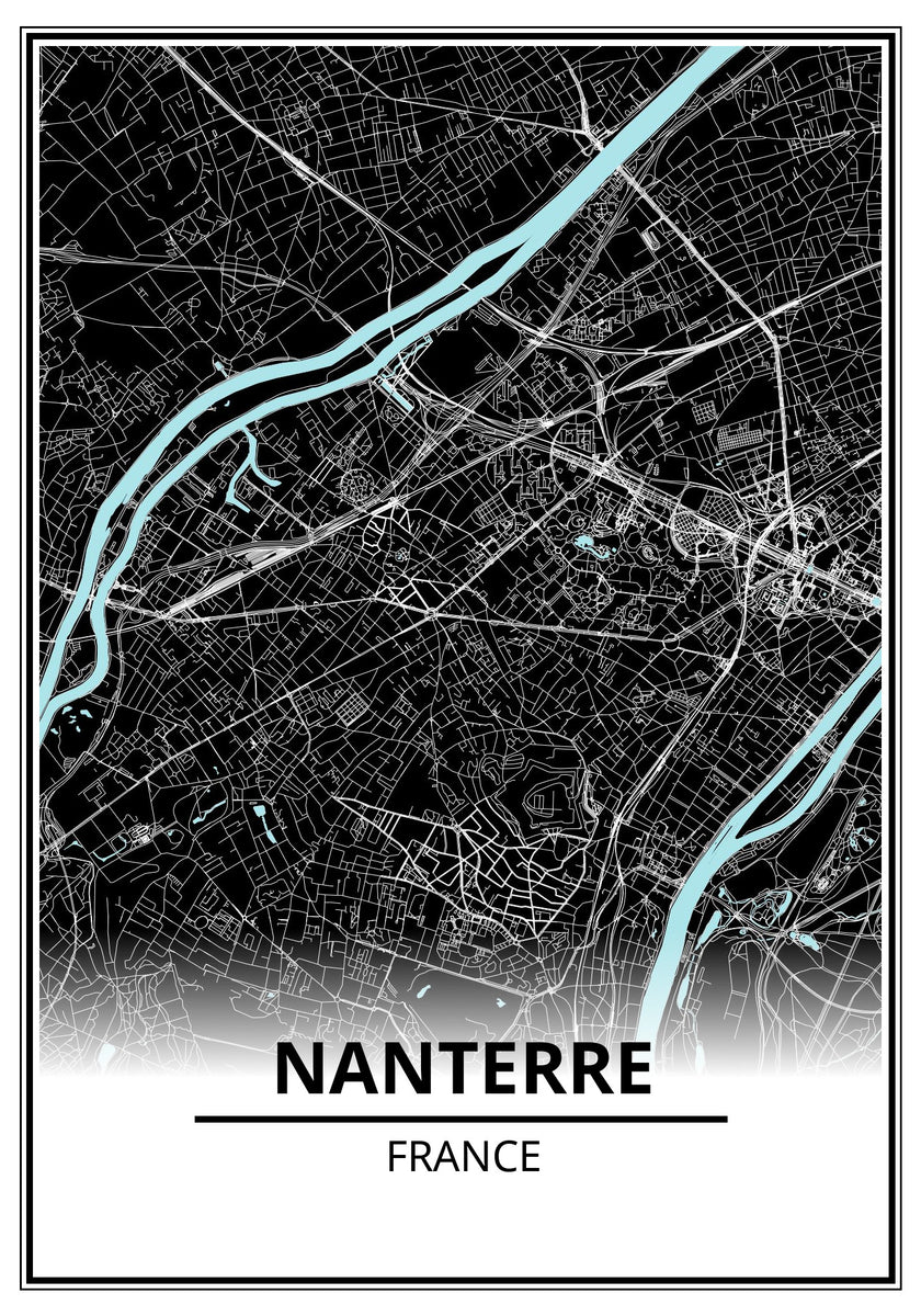Affiche Carte Nanterre | Affichea