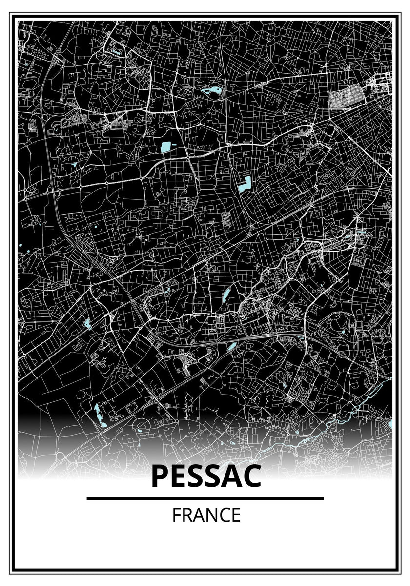 Affiche Carte Pessac | Affichea