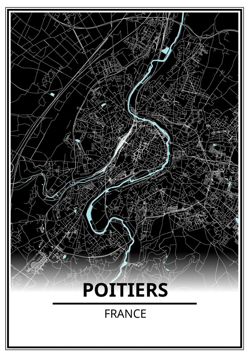 Affiche Carte Poitiers | Affichea