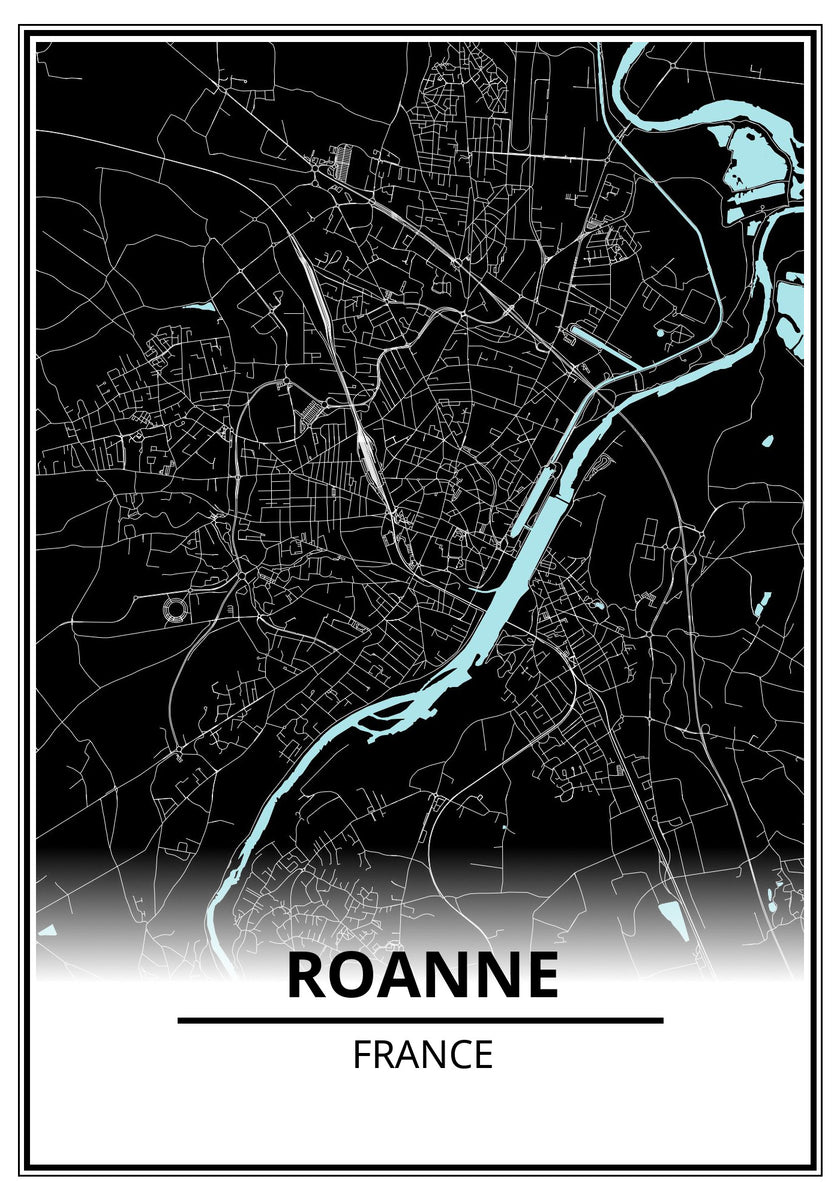 Affiche Carte Roanne | Affichea