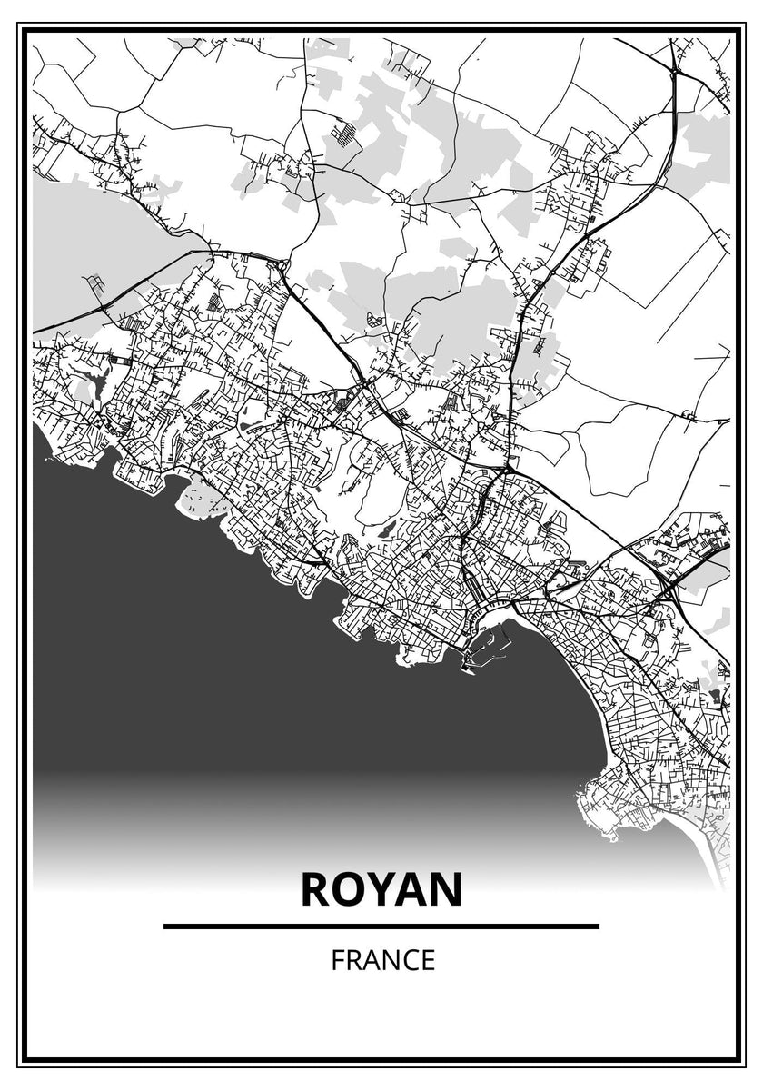 Carte Royan, Affiche/Poster Déco Ville Française | Affichea