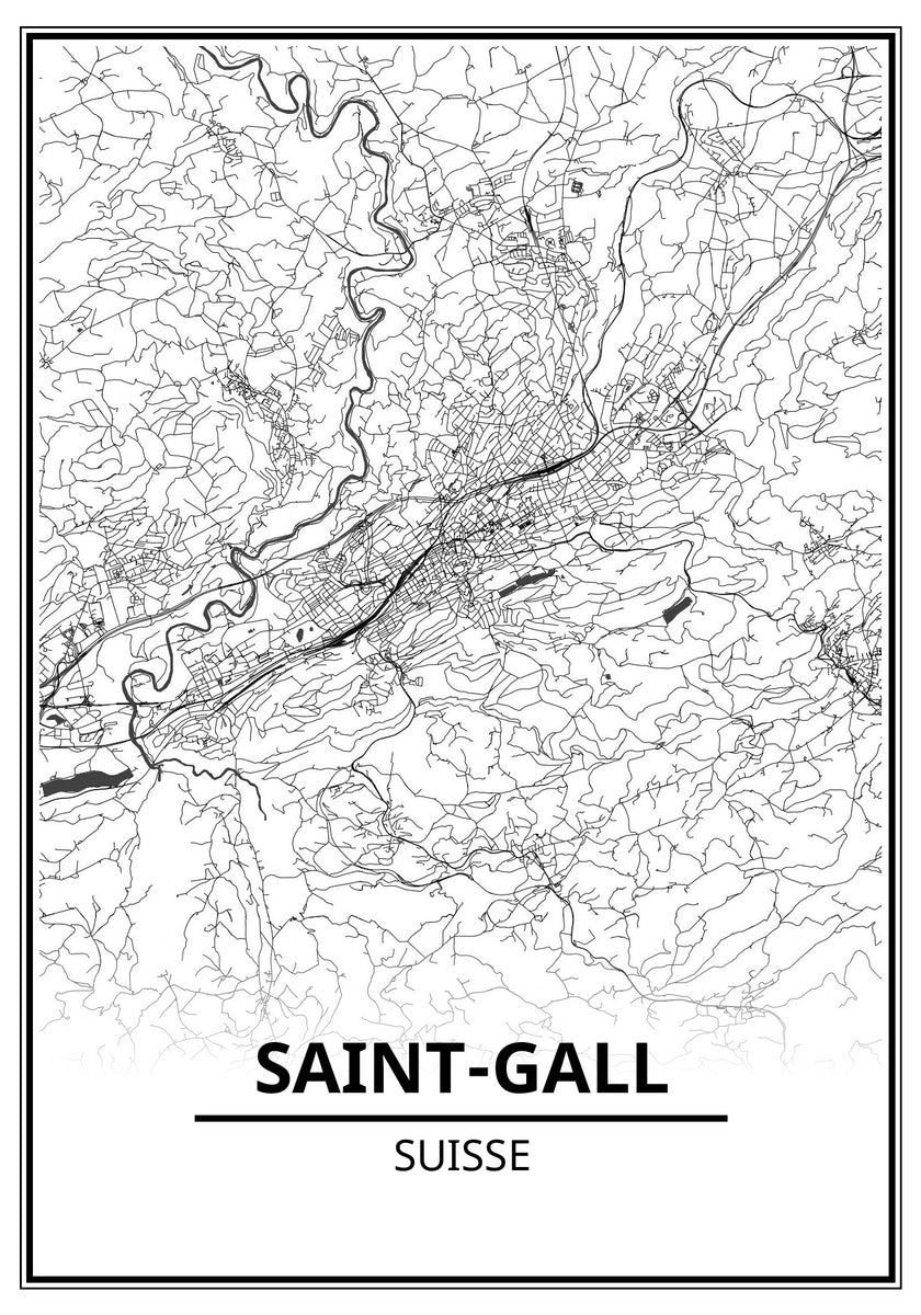 Affiche Carte Saint-Gall | Affichea