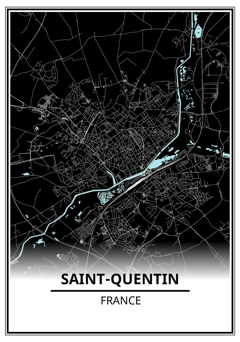Affiche Carte Saint-Quentin | Affichea
