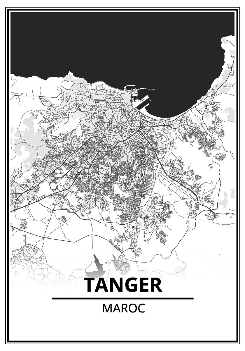 Affiche Carte Tanger | Affichea