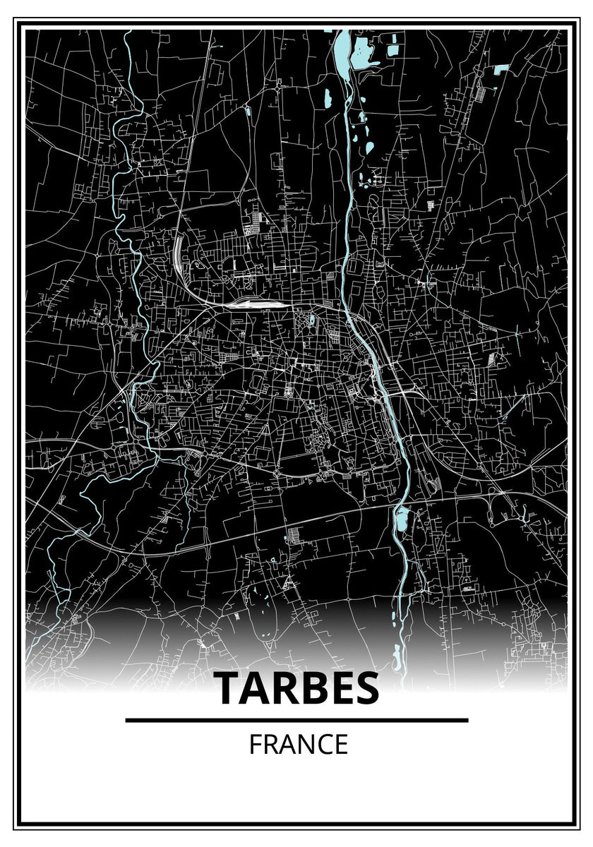 Affiche Carte Tarbes | Affichea