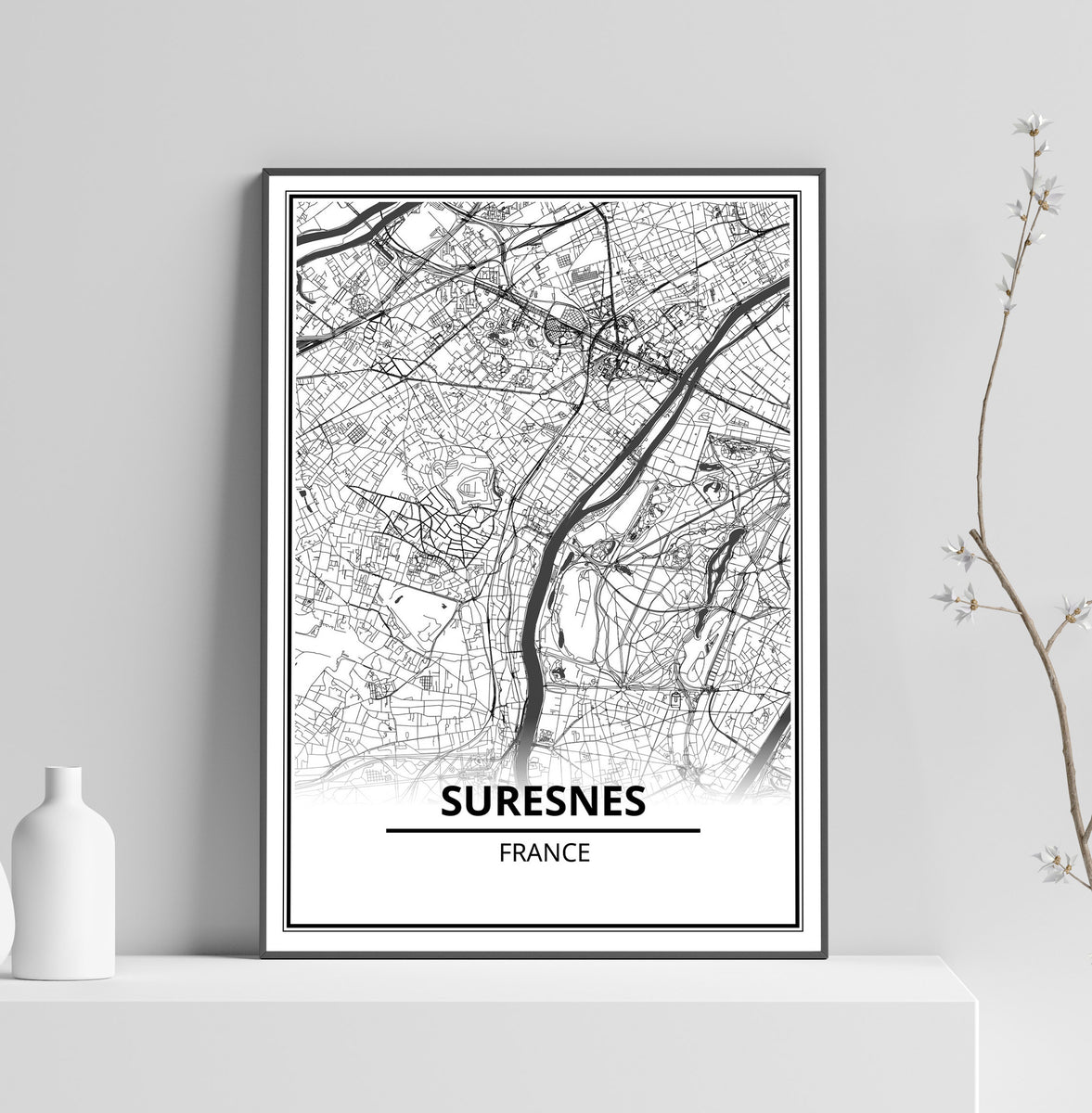 Affiche Carte Suresnes | Affichea