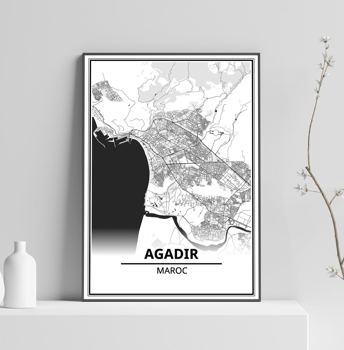 Affiche Carte Agadir | Affichea
