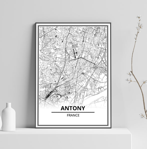 Carte Antony, Affiche de Ville | Affichea