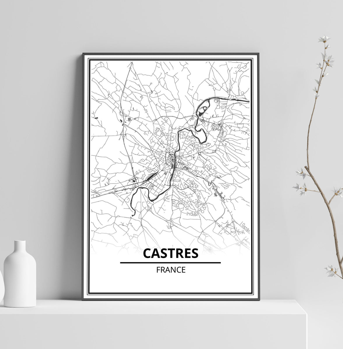 Affiche Carte Castres | Affichea