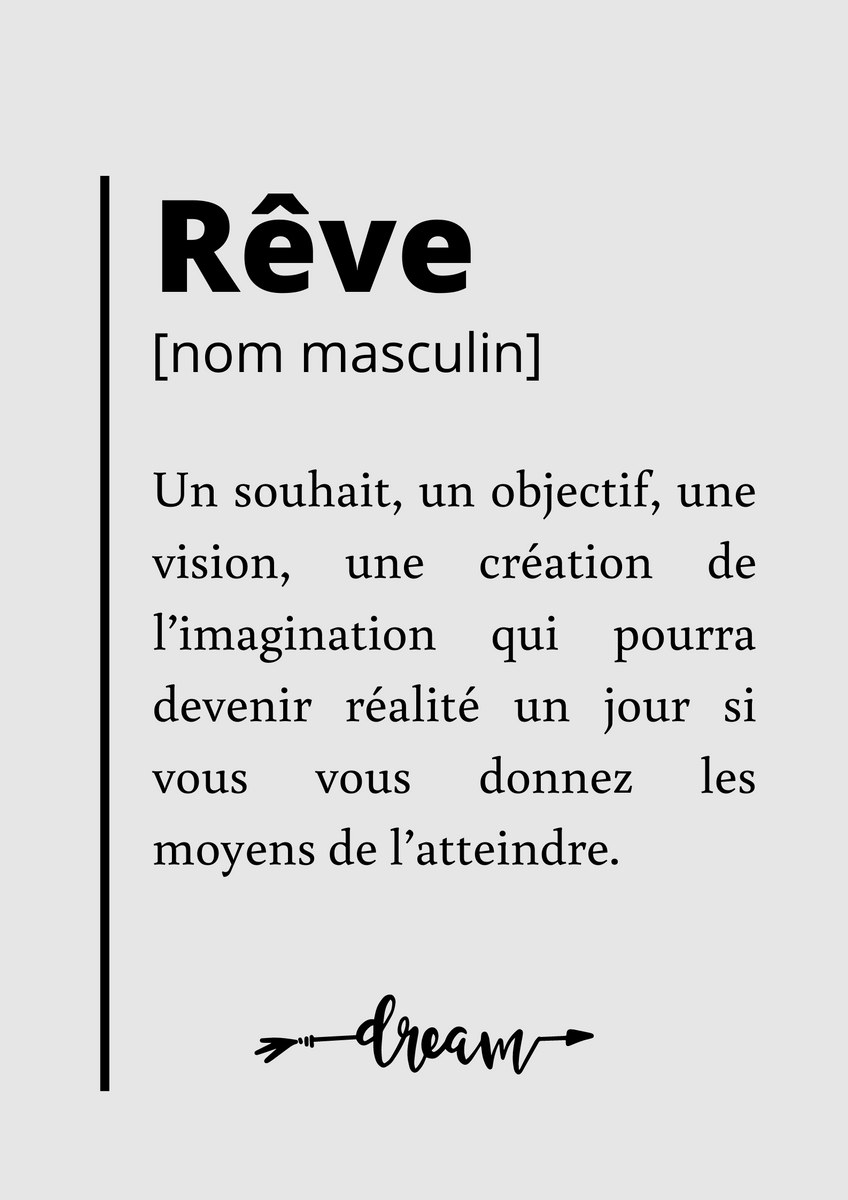 Affiche Définition Rêve | Affichea