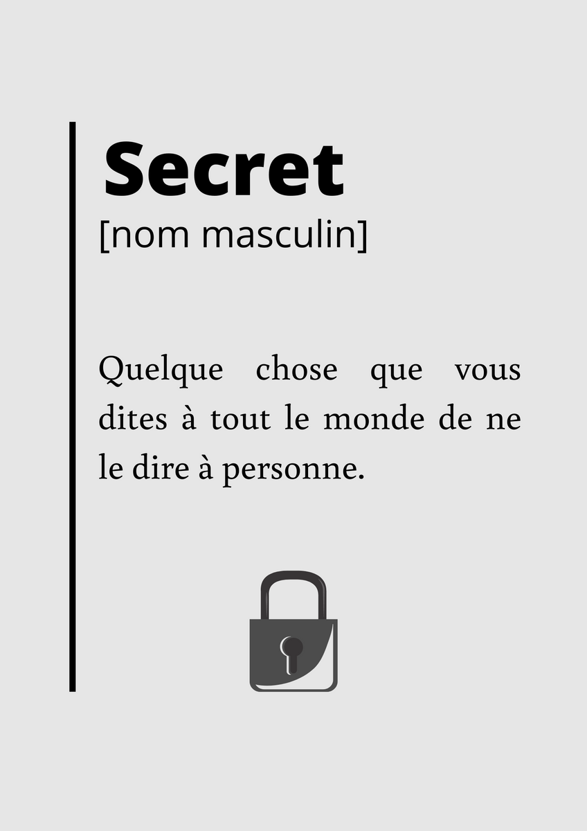 Affiche Définition Secret | Affichea