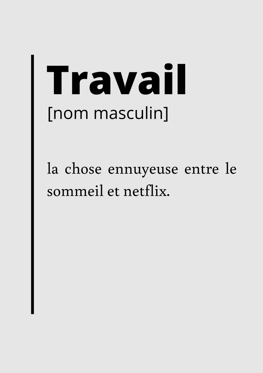 Affiche Définition Travail | Affichea